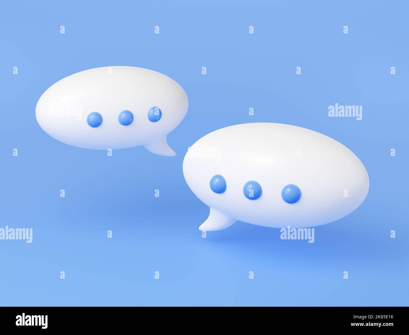 3d render chat bubbles isolated white communication speech balloons ...