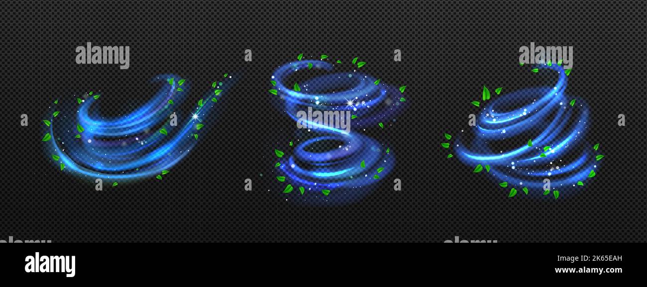 Spiral fresh air swirls with green mint leaves png. Realistic vector ...