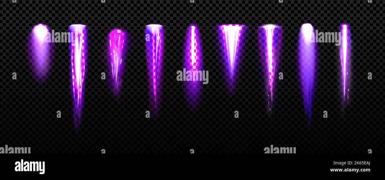 Jetpack light, purple fire flames of space rocket, shuttle launch ...