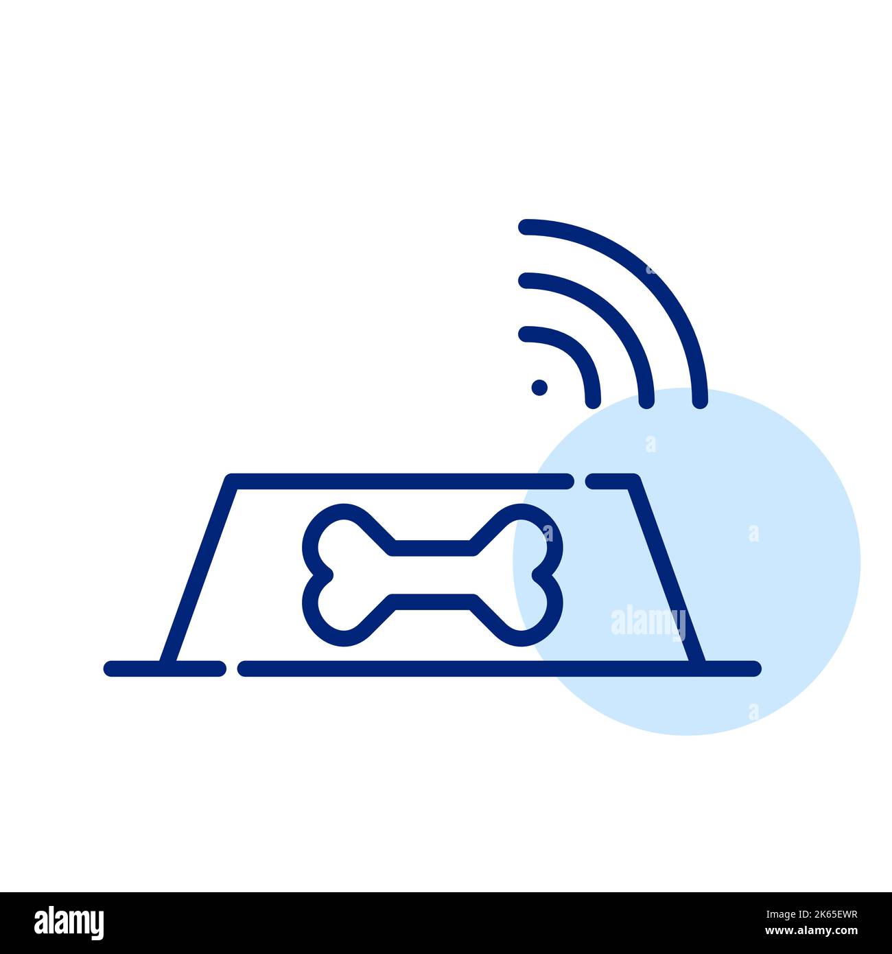 Pet food bowl with remote control. Smart home device. Pixel perfect ...