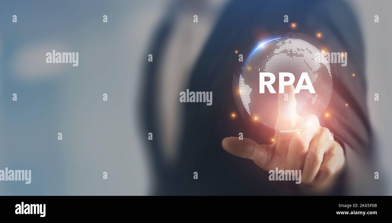 RPA Robotic process automation futuristic technology concept ... RPA Robotic process automation futuristic technology concept ...