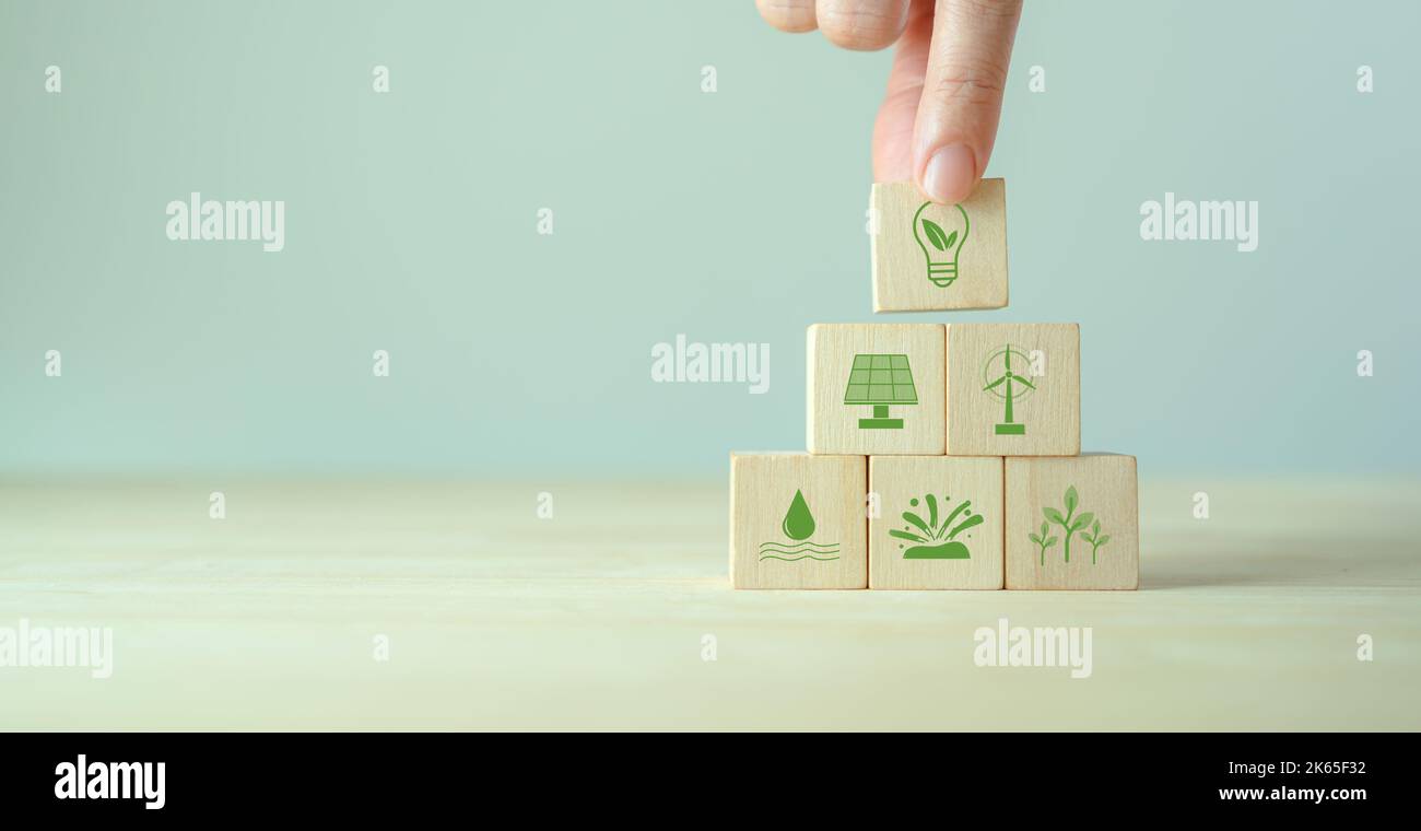 Renewable energy, sustainability, ecology concept. Carbon reduction ...