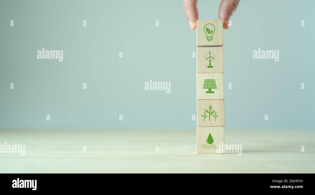 Renewable energy, sustainability, ecology concept. Carbon reduction ...