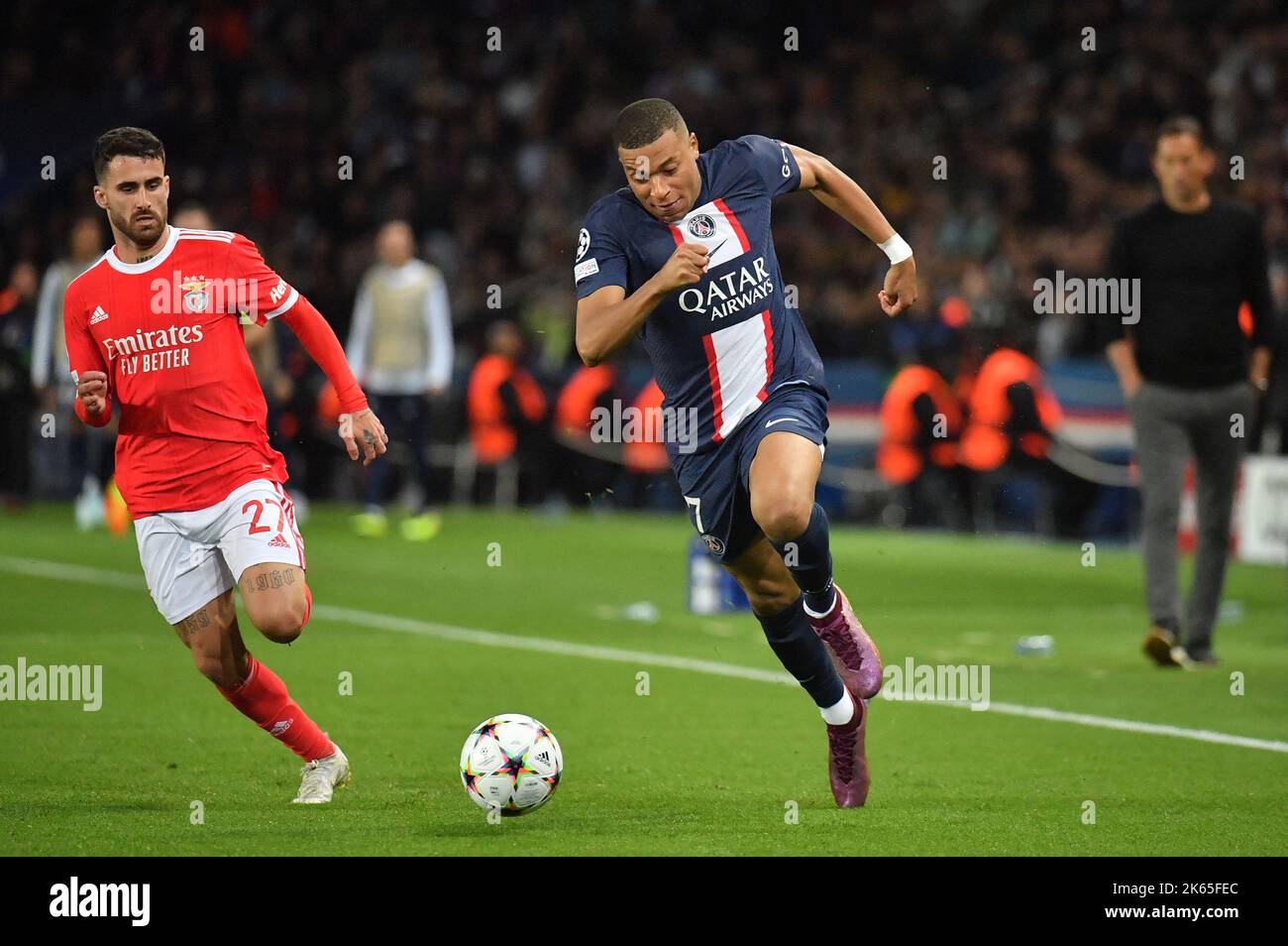 Kylian Mbappe of Paris Saint Germain (PSG) during the UEFA Champions League match between Paris ...