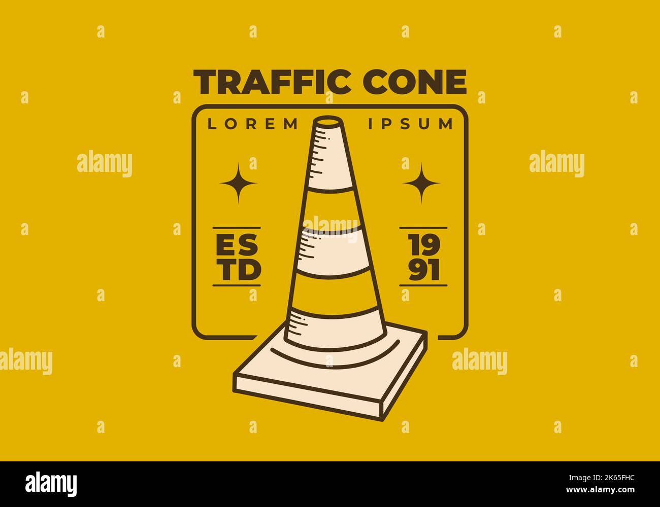 Yellow traffic cone Stock Vector Images - Alamy