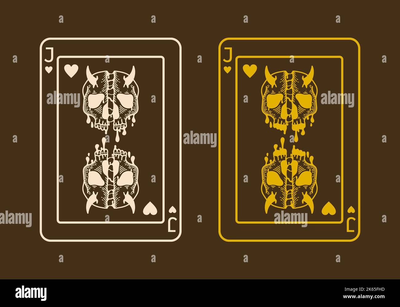 Vintage scary split skull card illustration design Stock Vector Image ...