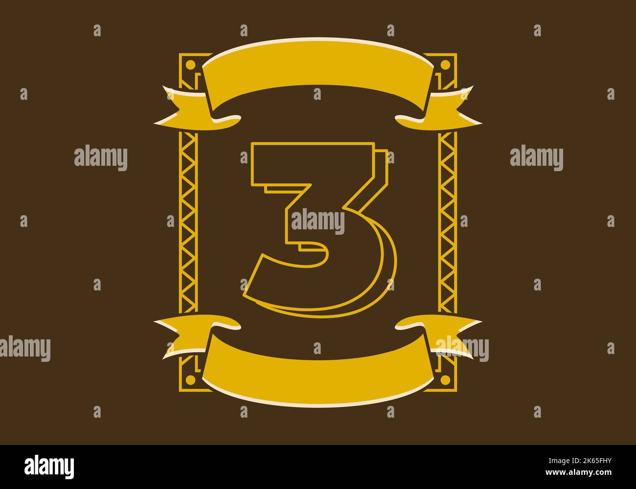 Old number three Stock Vector Images - Alamy