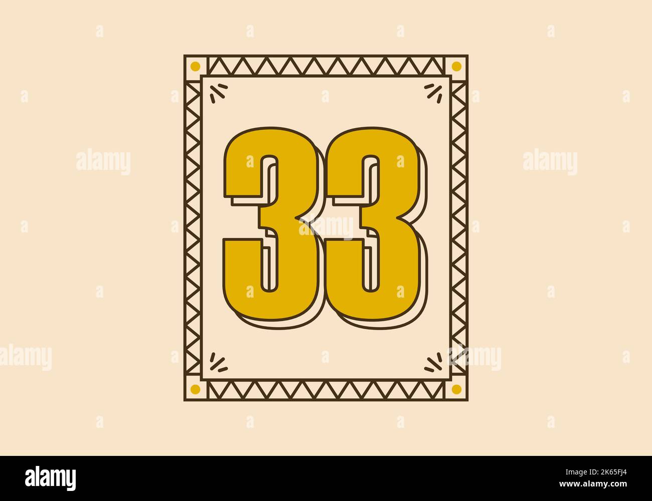 Number 33 vector vectors hi-res stock photography and images - Alamy