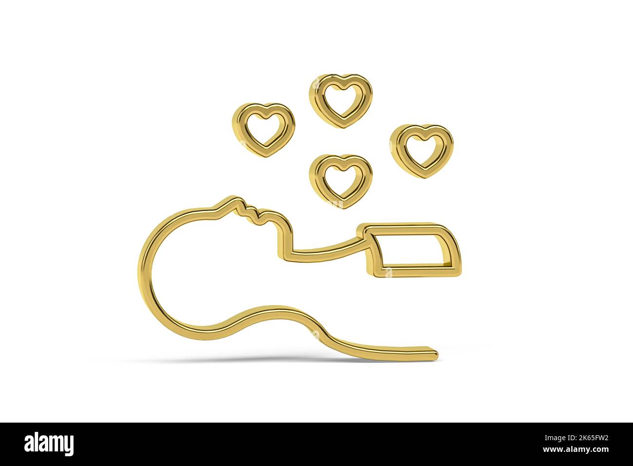 Golden 3d reanimation icon isolated on white background - 3D render ...