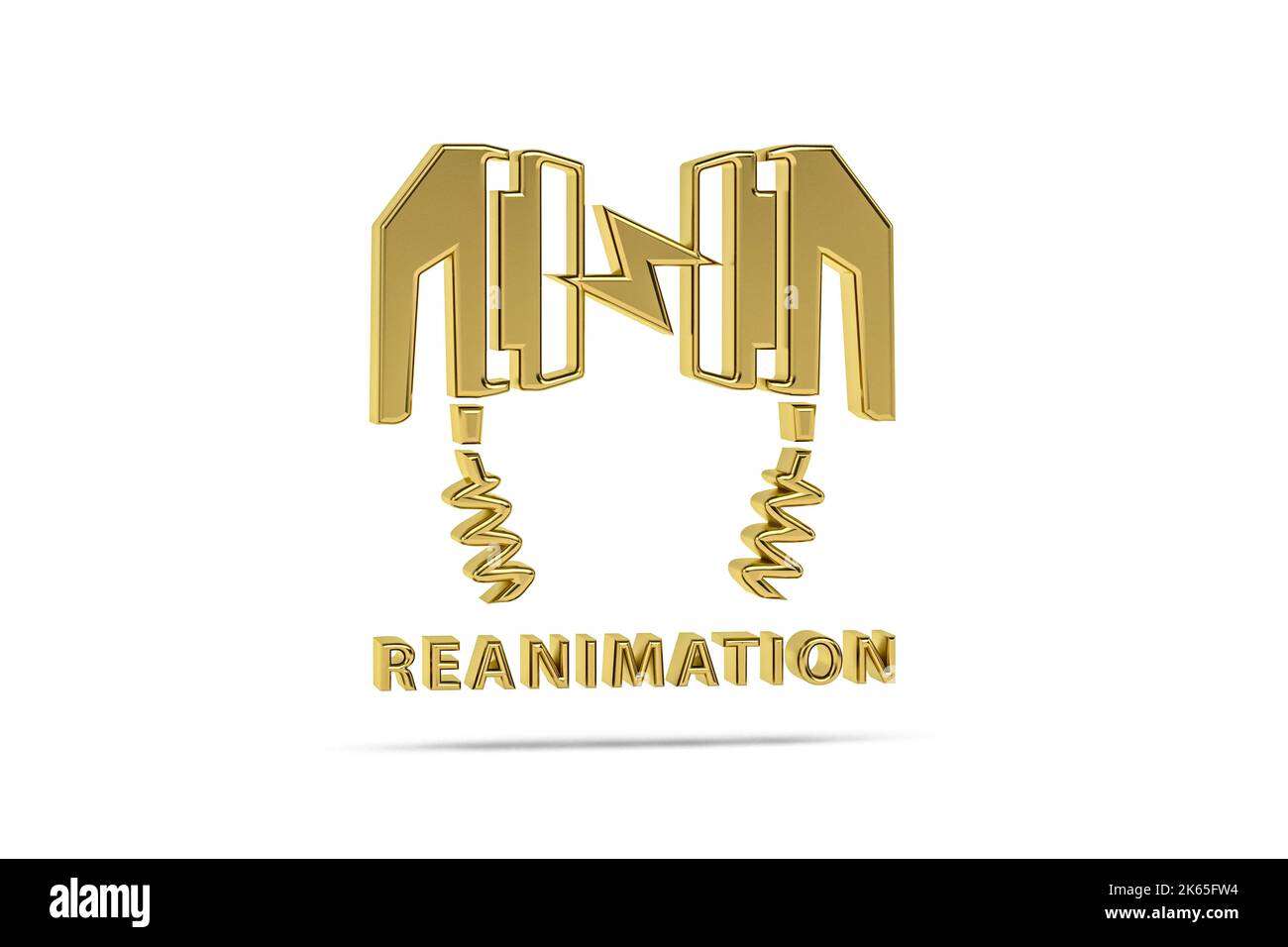 Golden 3d reanimation icon isolated on white background - 3D render ...