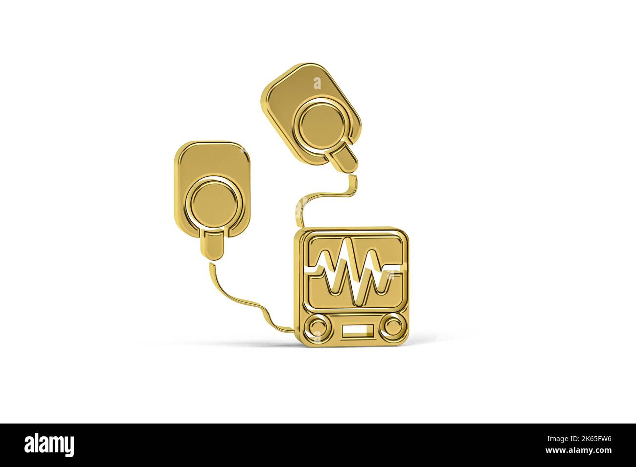 Golden 3d reanimation icon isolated on white background - 3D render ...