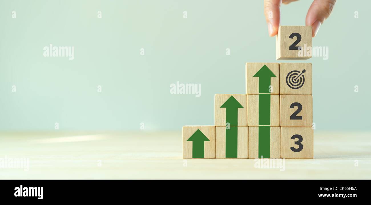 Business growth concept in 2023. Business goals and achievement ...