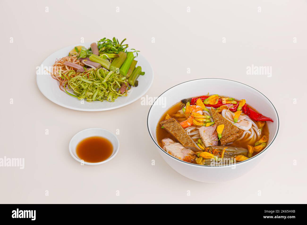 Bun mam, Vietnamese rice noodle soup with shrimp fish paste, Vietnamese ...