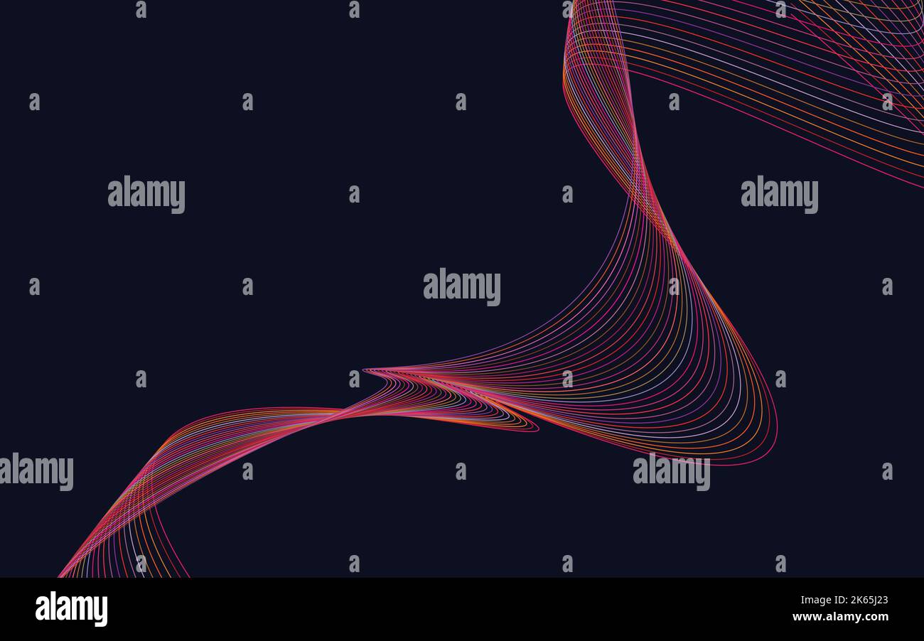 Abstract Red Color technology Line wave background Vector Illustration ...