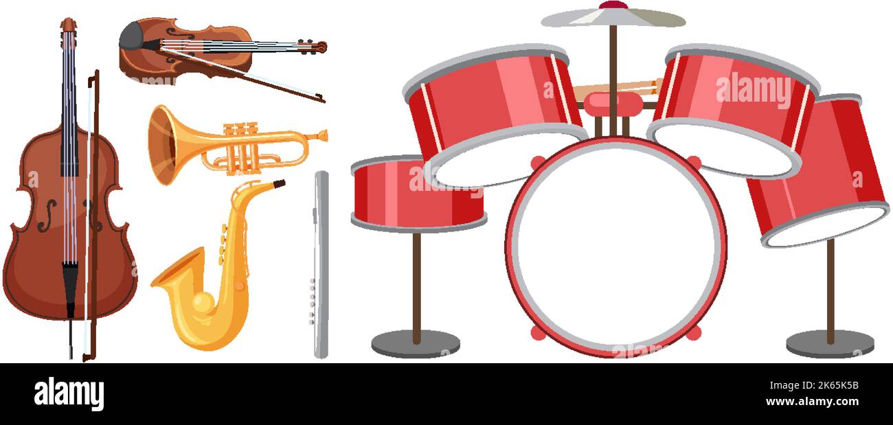 Set of musical instruments illustration Stock Vector Image & Art - Alamy