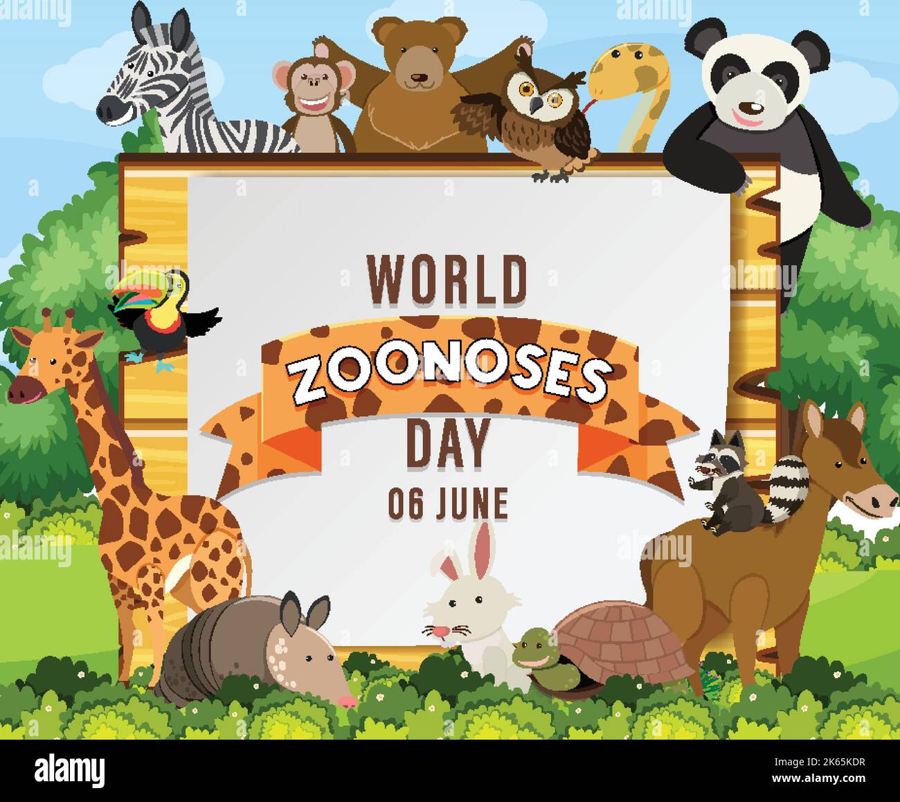 World zoonoses day poster design illustration Stock Vector Image & Art ...