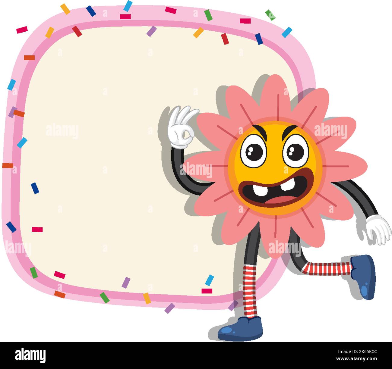 Flower cartoon frame for text template illustration Stock Vector Image ...