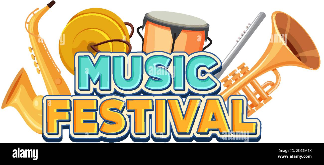 Music festival text for poster or banner design illustration Stock ...