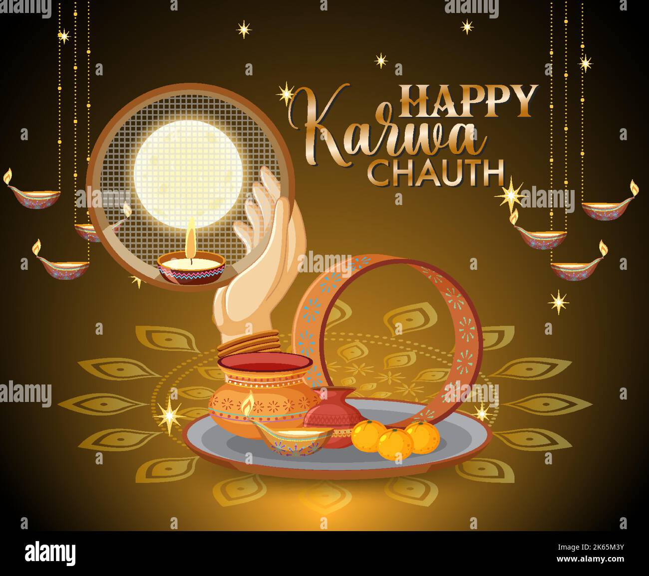 Happy Karva Chauth Poster Design illustration Stock Vector Image & Art ...