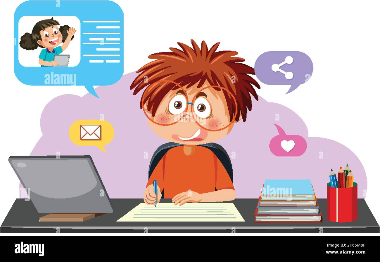 Busy Student Cartoon