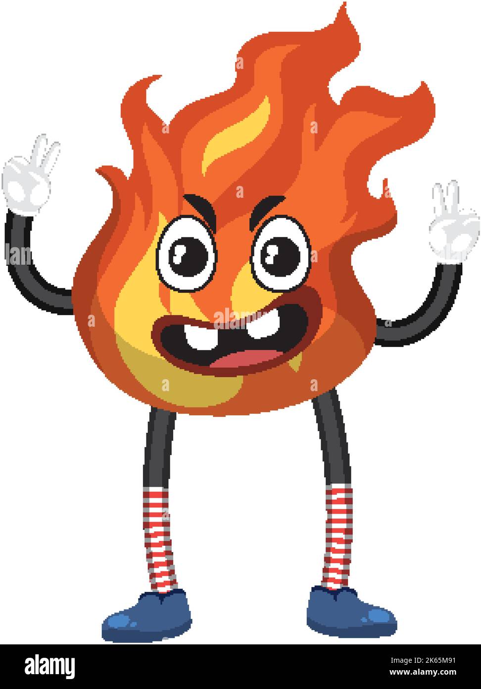 Cartoon fire with facial expression illustration Stock Vector Image ...