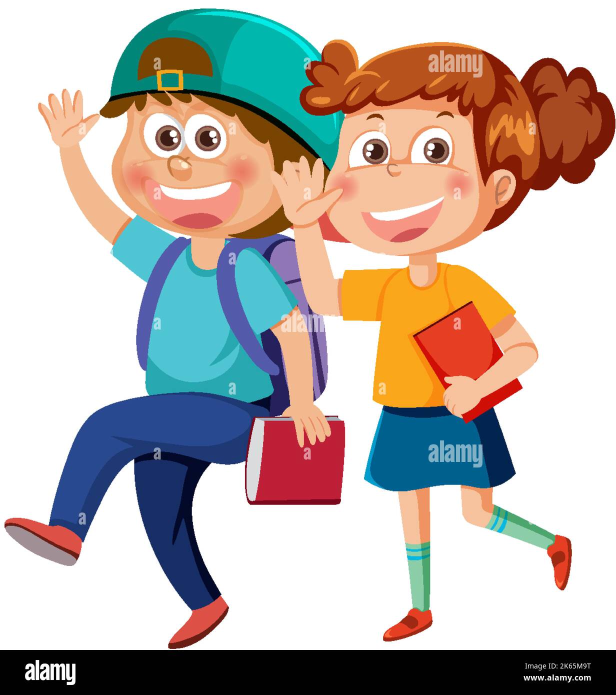 Couple kids cartoon character illustration Stock Vector Image & Art - Alamy