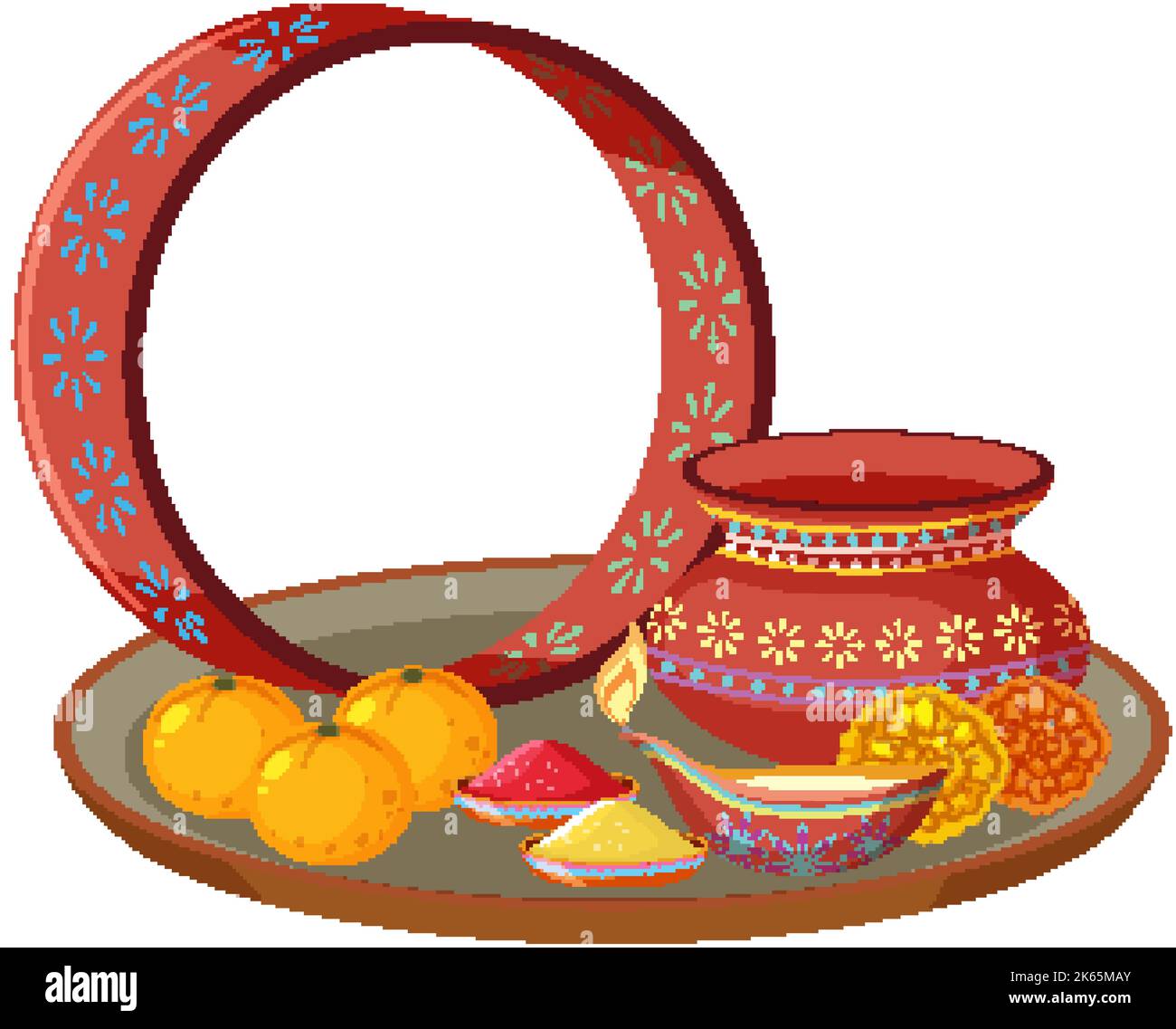 Karva Chauth Indian festival objects illustration Stock Vector Image ...