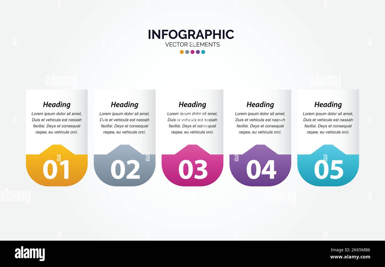 Timeline 5 options Horizontal Infographic for presentations workflow ...