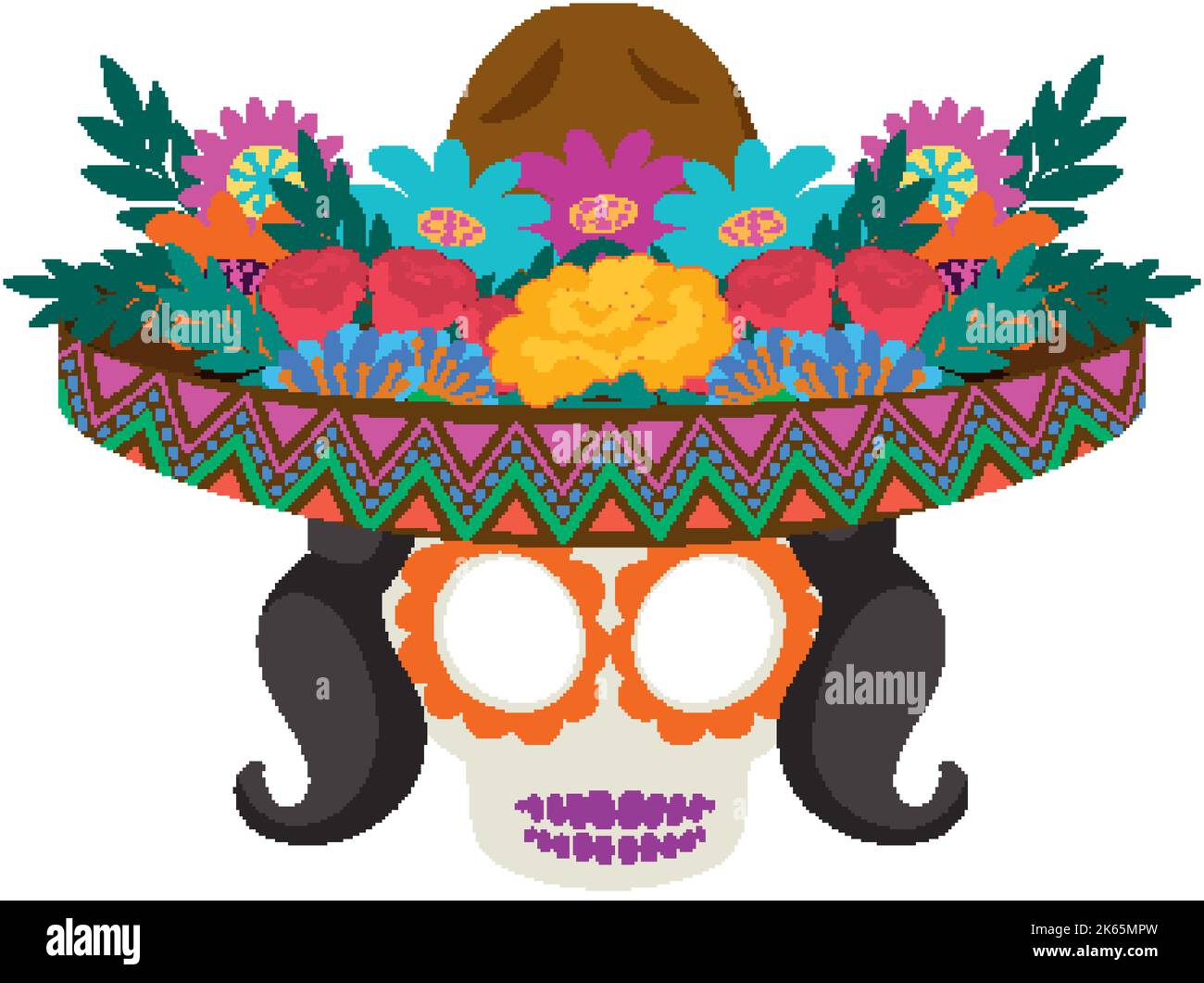 Day of the dead with Mexican calaca illustration Stock Vector Image ...