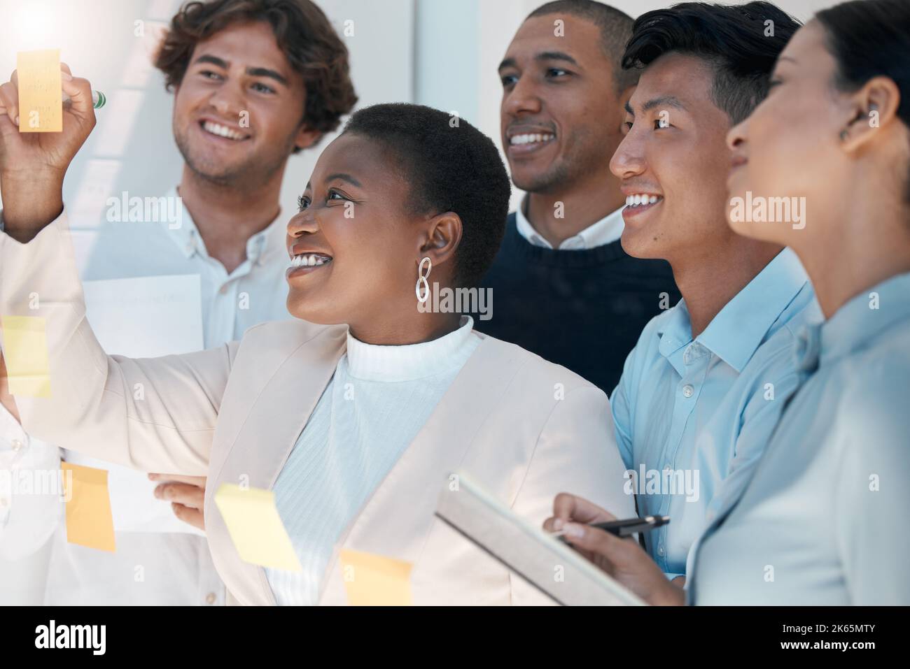 Teamwork planning, solution notes and window of ideas, vision and ...