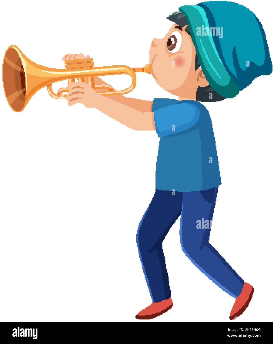 A boy playing trumpet illustration Stock Vector Image & Art - Alamy
