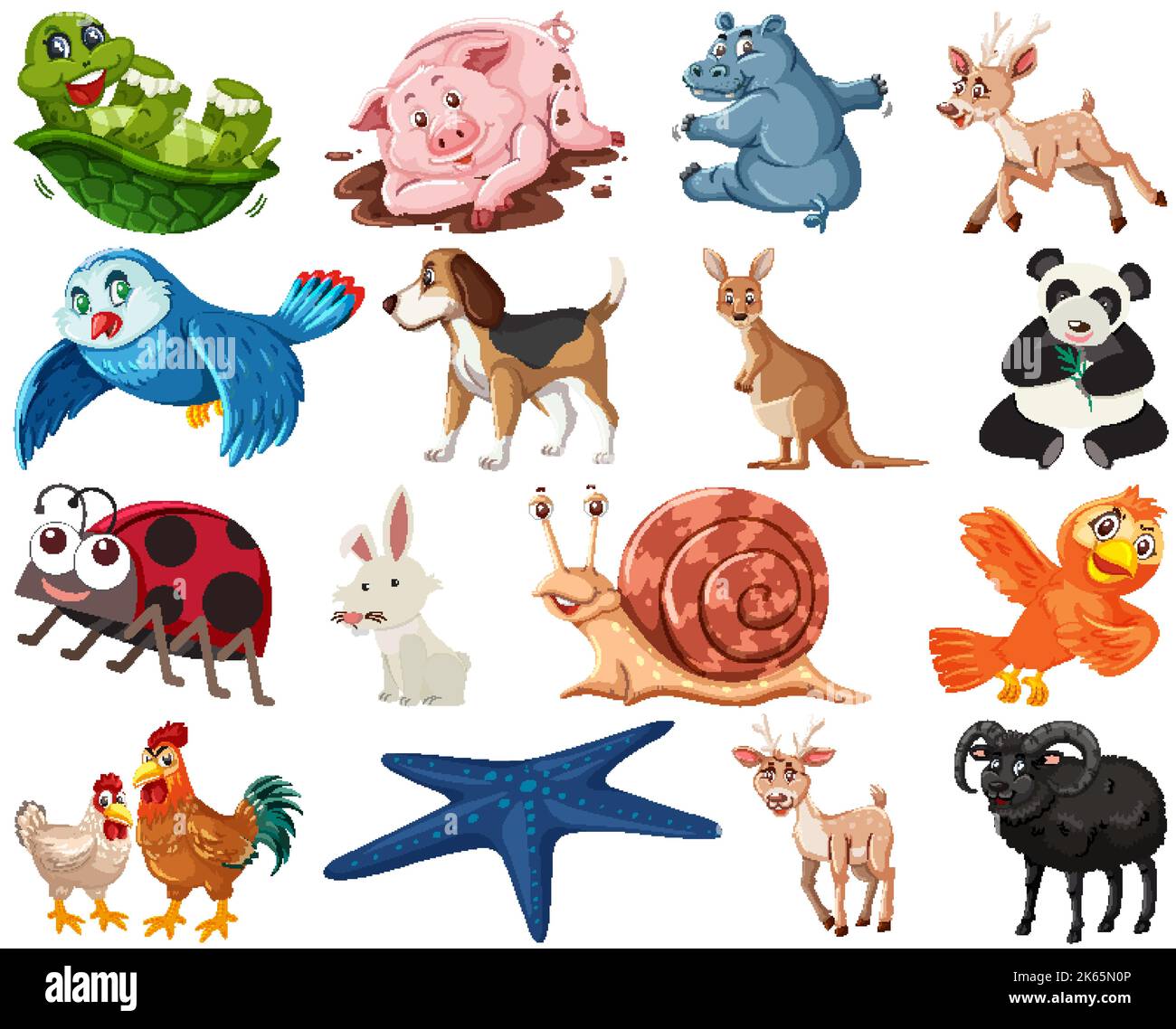 Set of various animals cartoon illustration Stock Vector Image & Art ...