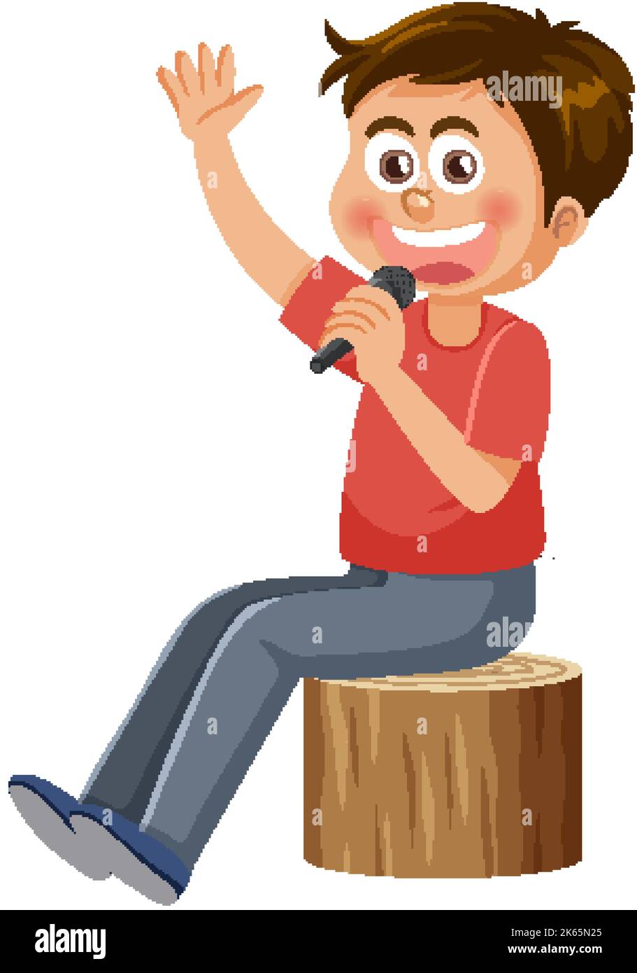 Singer boy cartoon character illustration Stock Vector Image & Art - Alamy