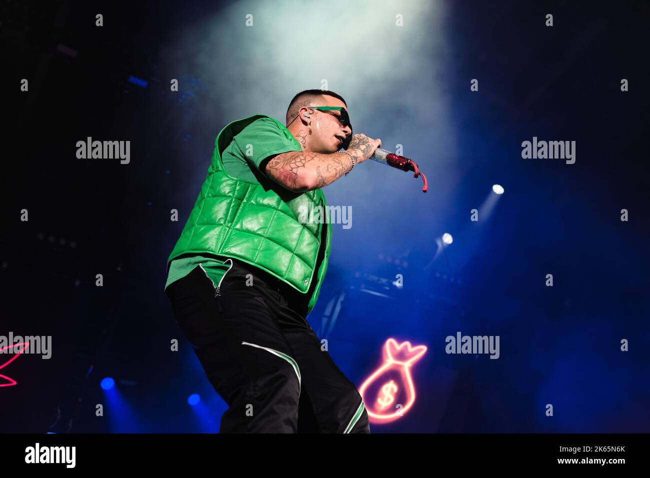 October 9, 2022, Turin, Turin, Italy: The Italian rapper Gionata ...