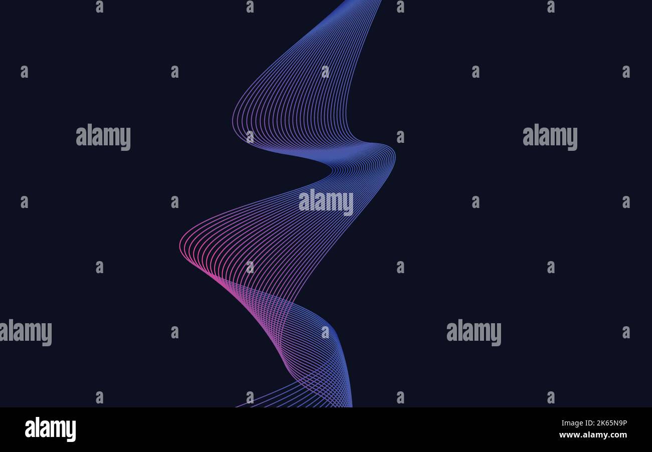 Abstract Blue Color technology Line wave background Vector Illustration ...