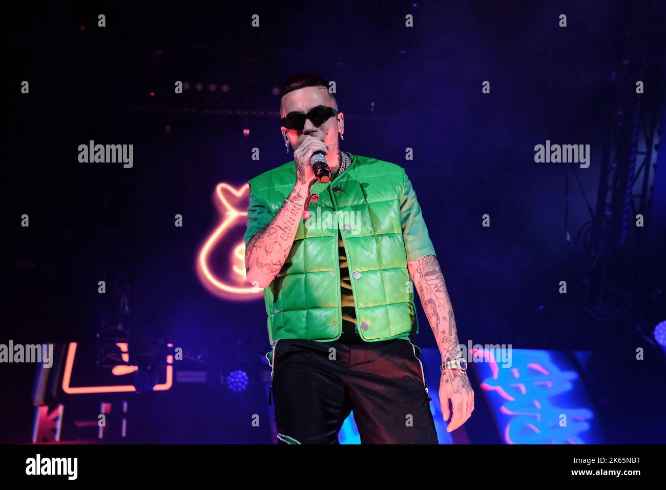 October 9, 2022, Turin, Turin, Italy: The Italian rapper Gionata ...