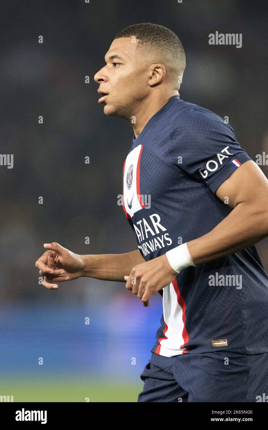 Kilian Mbappe of Paris Saint-Germain in action during the Champions ...