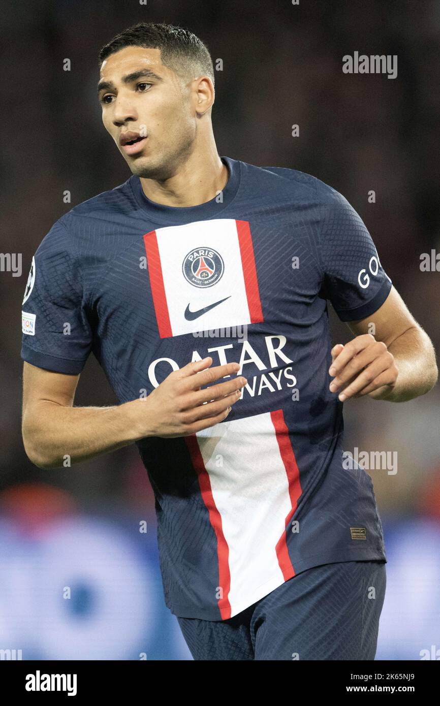 Achraf Hakimi of Paris Saint-Germain in action during the Champions ...