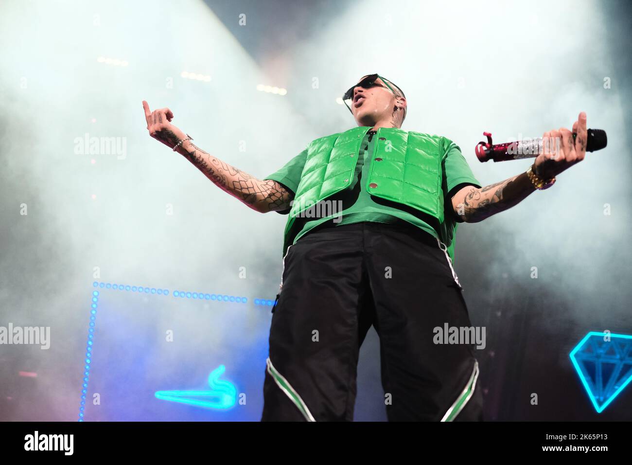 October 9, 2022, Turin, Turin, Italy: The Italian rapper Gionata ...