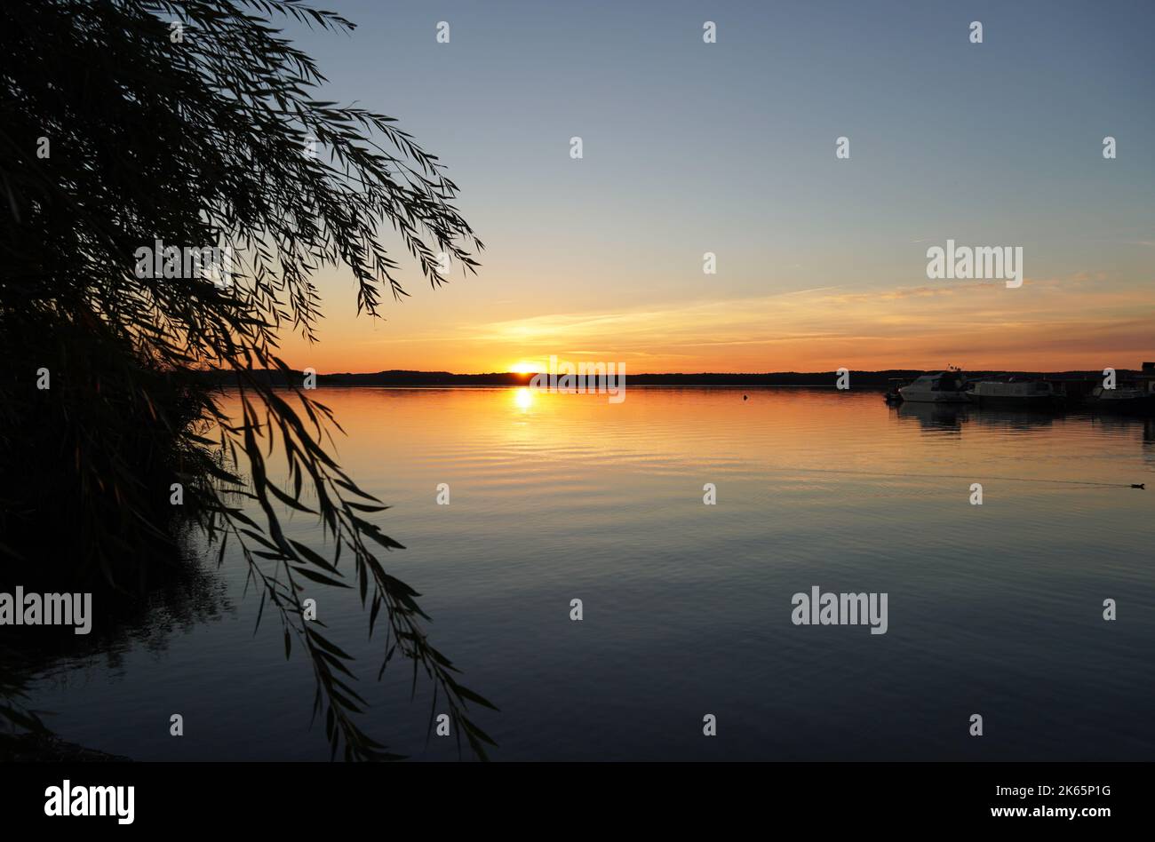 Sunset at the Mirower See in Mirow Stock Photo - Alamy