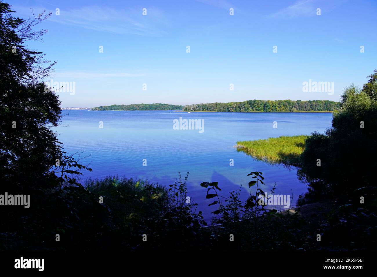 View from the Reppiner Castle in Schwerin on Lake Schwerin and the ...