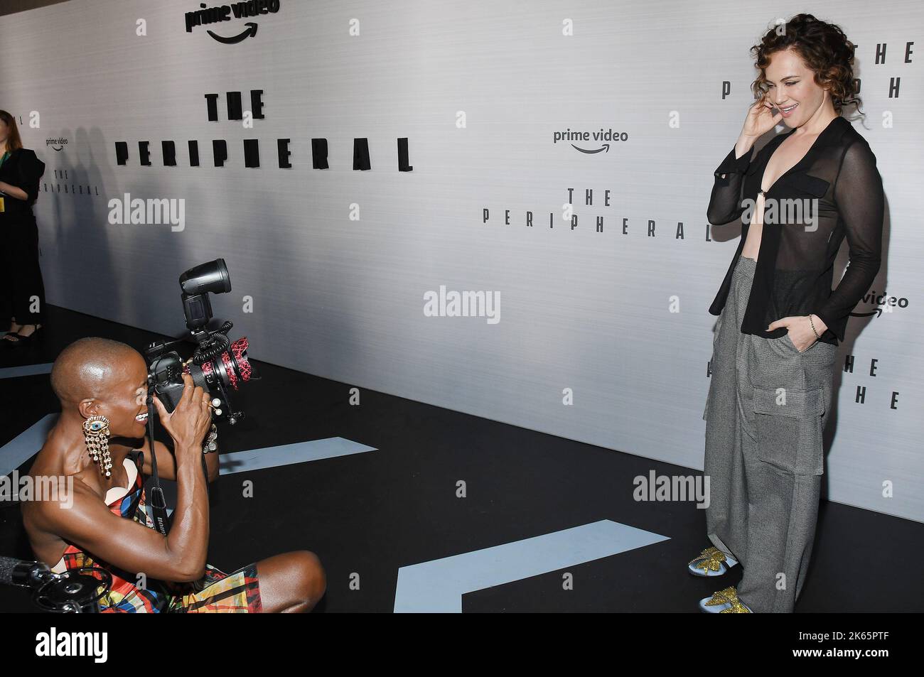 (L-R) T'Nia Miller and Kate Siegel at the Prime Video's THE PERIPHERAL ...