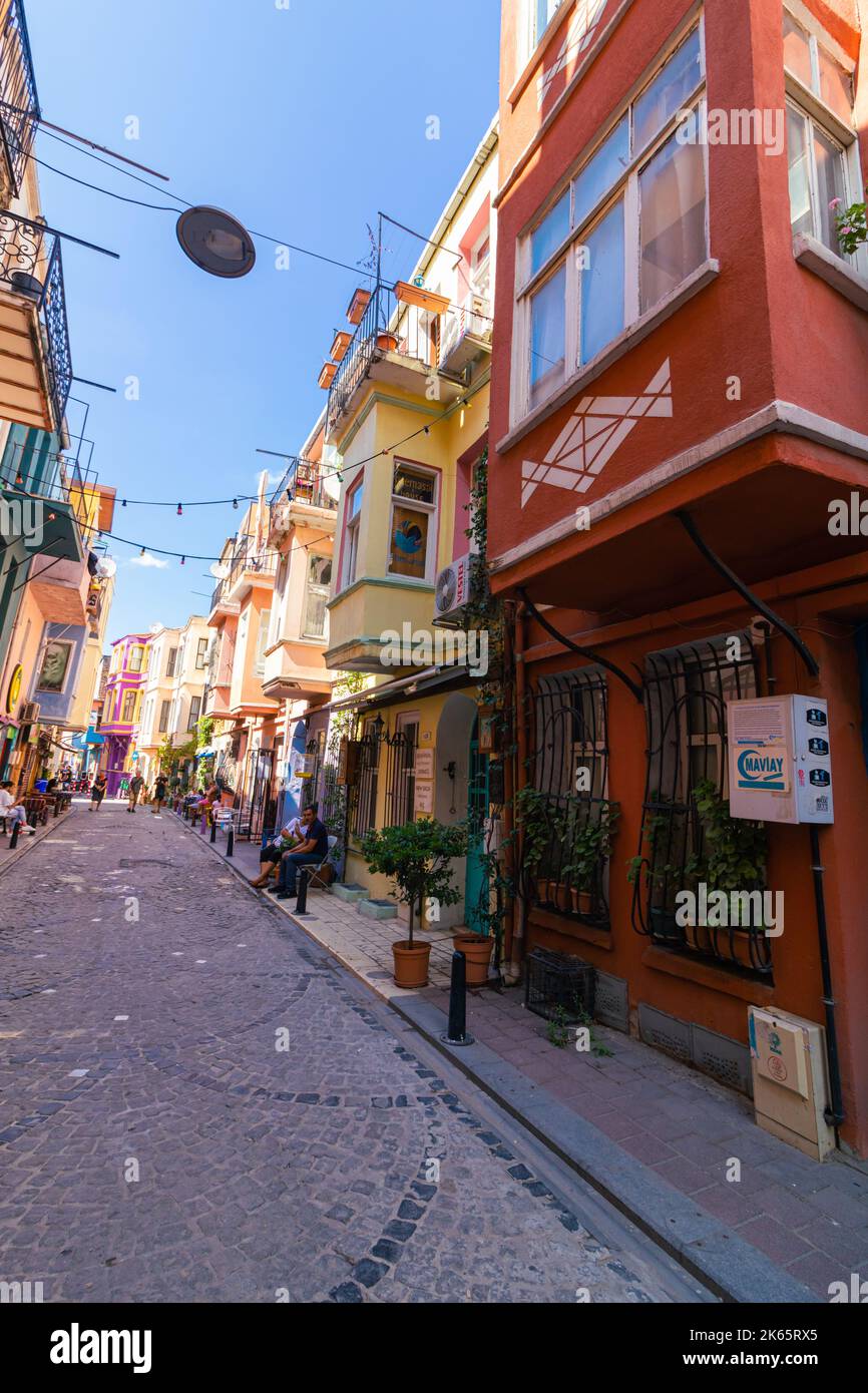 Famous houses in Fener district of Istanbul. Travel to Istanbul story ...