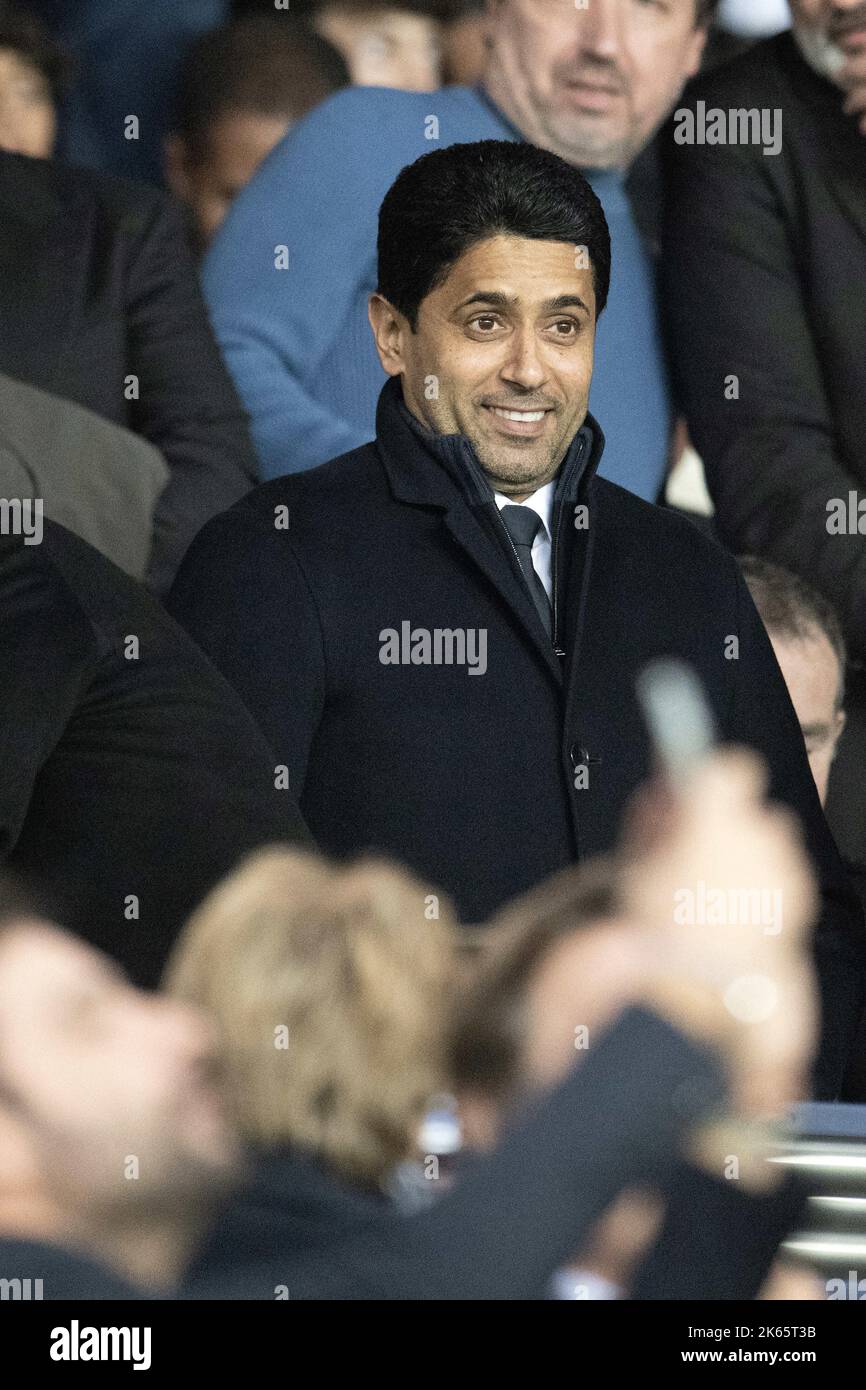 President of PSG, Nasser Al Khelaifi during the Champions League match ...