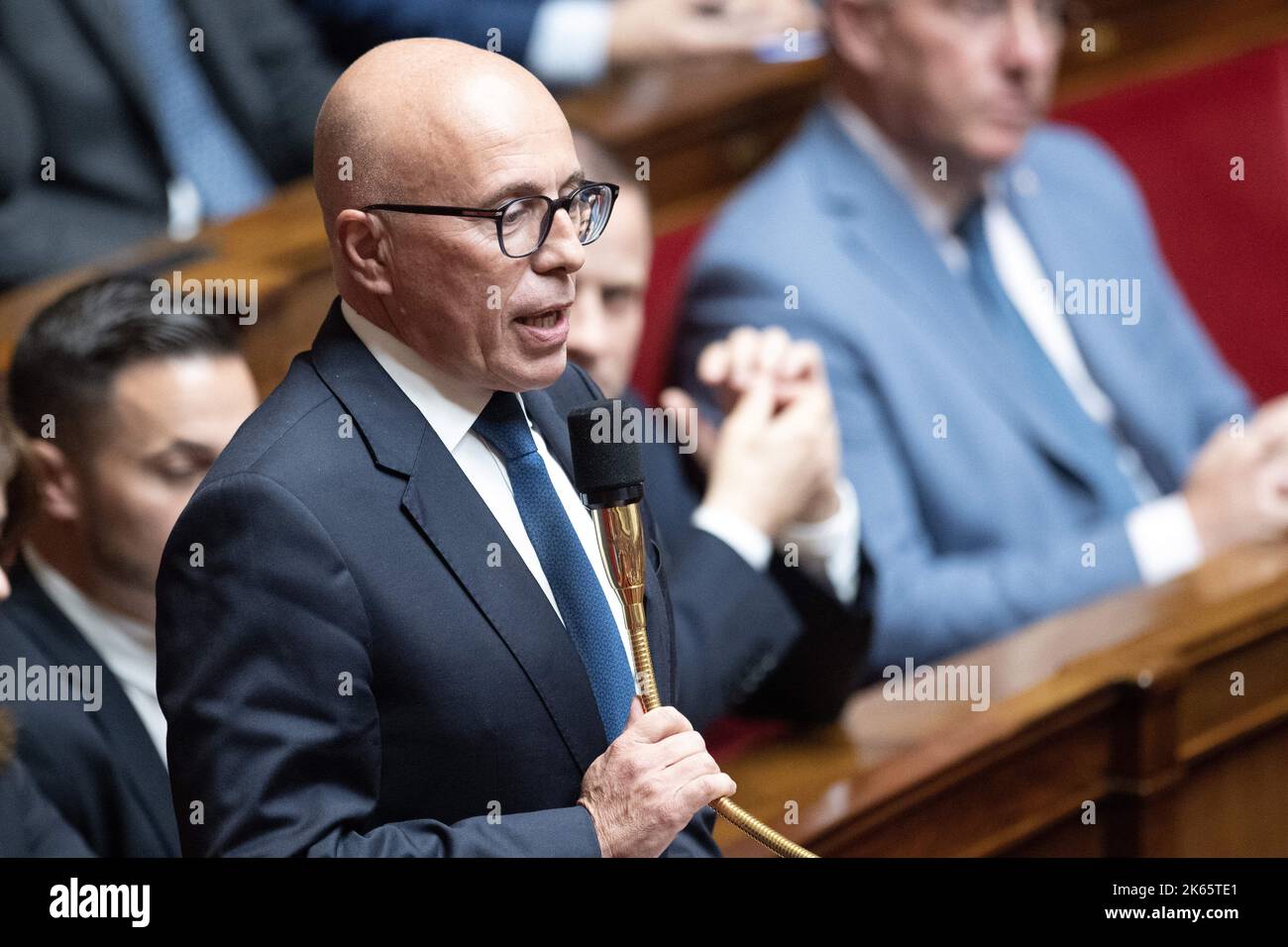 Paris, France. 12th Oct, 2022. Deputy, Eric Ciotti attends a session of ...