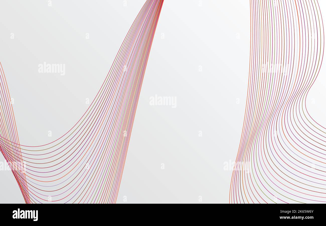 Abstract Red Color technology Line wave background Vector Illustration ...