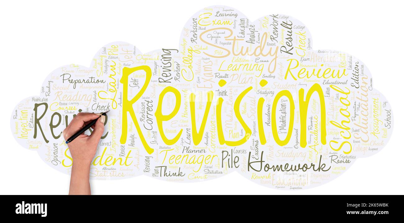 Big word cloud in the shape of cloud with hand and pen with word ...