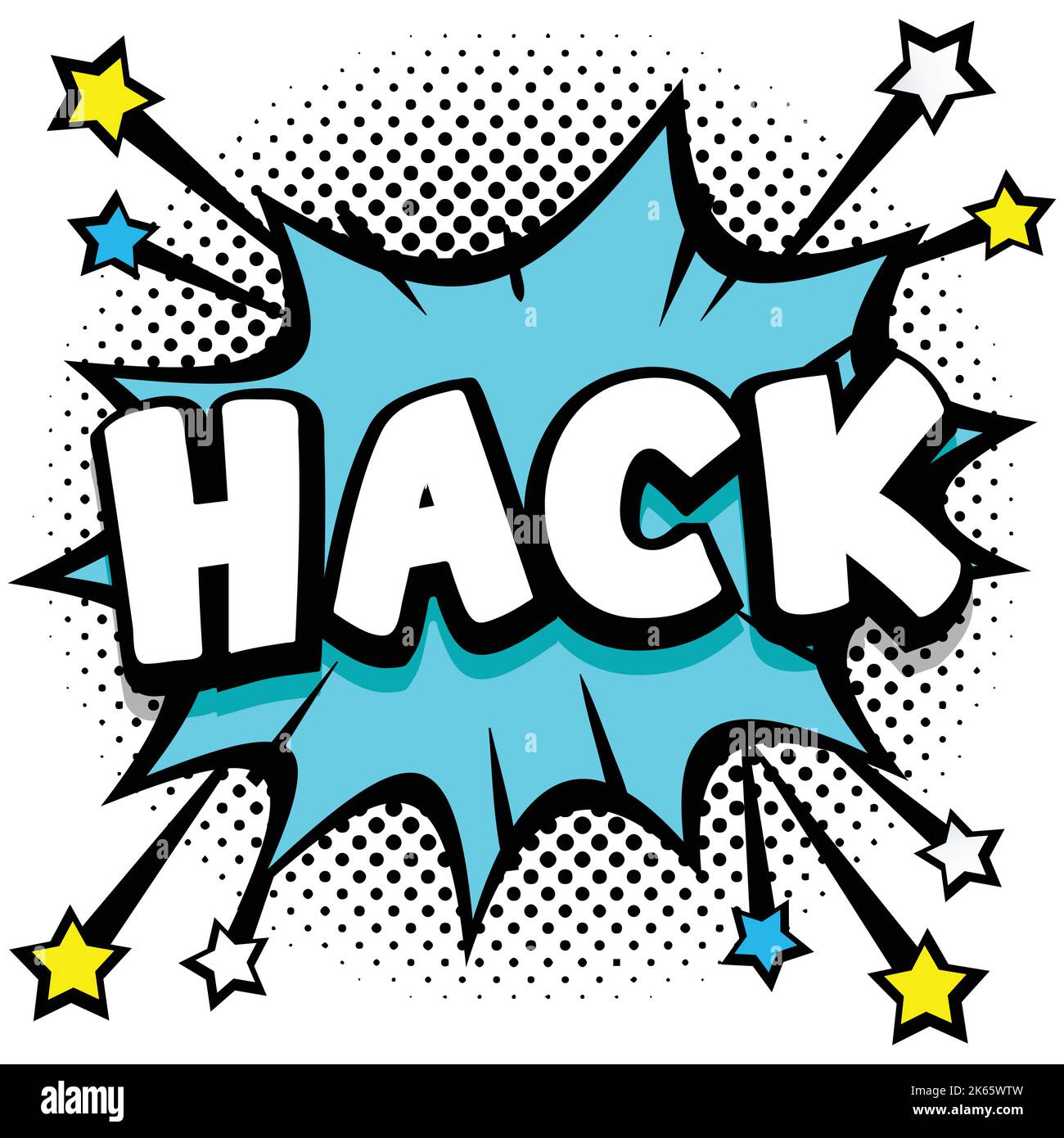 hack Pop art comic speech bubbles book sound effects Vector ...