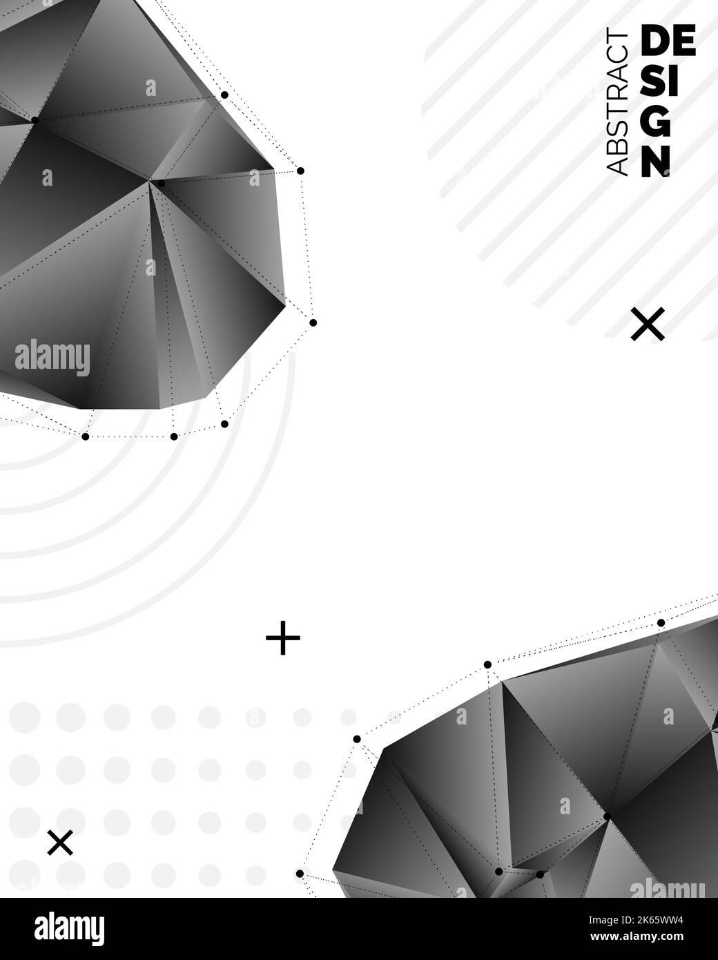 Black Paper Origami Polygonal Shape vector background. Abstract ...