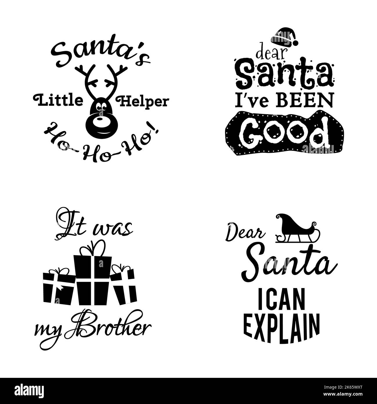 Christmas Calligraphy Quotes Designs. Xmas Typography Labels. Happy ...
